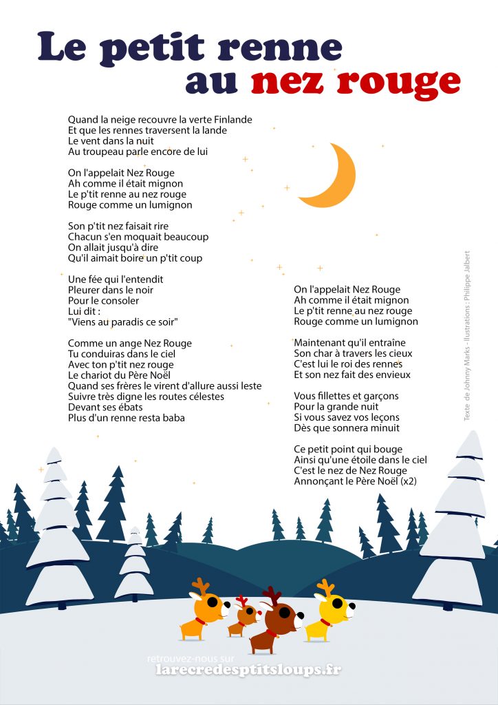 LE PETIT RENNE AU NEZ ROUGE chanson de Noël pour bébé